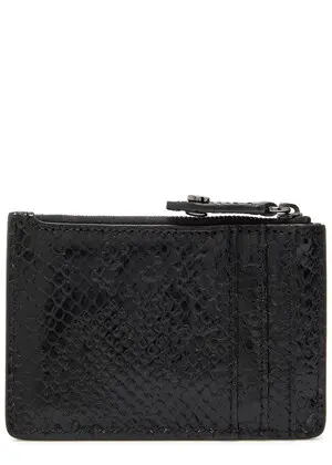 VIVIENNE WESTWOOD Snake-effect Leather Card Holder - Black