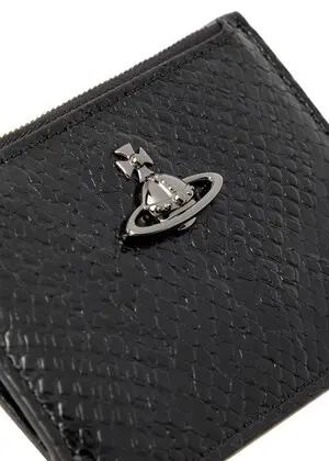 VIVIENNE WESTWOOD Snake-effect Leather Card Holder - Black