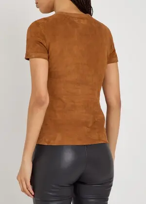 Stouls Stretch-suede T-shirt - Tan