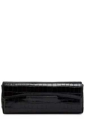 TOTEME Crocodile-effect Leather Clutch - Black