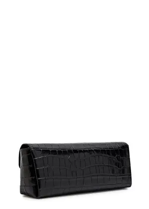 TOTEME Crocodile-effect Leather Clutch - Black
