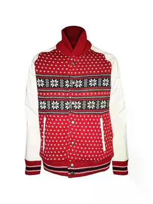 MOSTLY HEARD RARELY SEEN Patterned Varsity Jacket