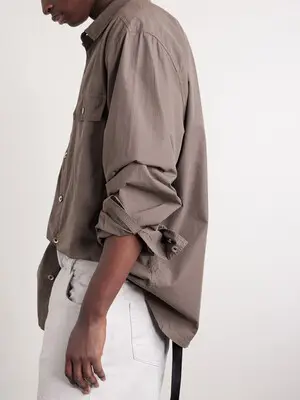 Rick Owens Jumbo Cotton-ripstop Shirt - Brown