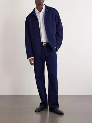 Blue Blue Japan Logo-appliquéd Sashiko Cotton-piqué Jacket