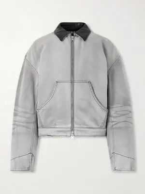 Acne Studios Cotton Leather-trimmed Jacket - Gray