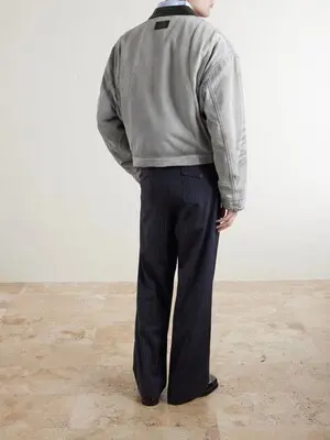 Acne Studios Cotton Leather-trimmed Jacket - Gray