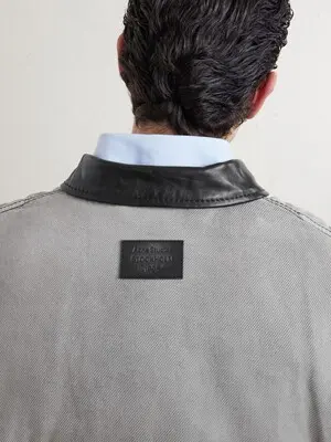 Acne Studios Cotton Leather-trimmed Jacket - Gray