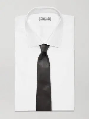 Bottega Veneta 8cm Leather Neck Tie - Brown