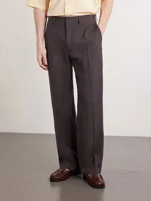 A KIND OF GUISE Linen Tailored Wide Trousers - Brown
