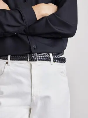 NILI LOTAN 3cm Nic Woven Leather Belt