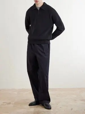 MARGARET HOWELL Wool And Cotton-blend Half-zip Sweater