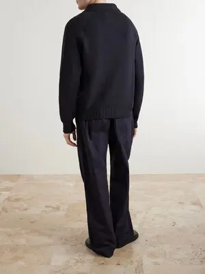 MARGARET HOWELL Wool And Cotton-blend Half-zip Sweater