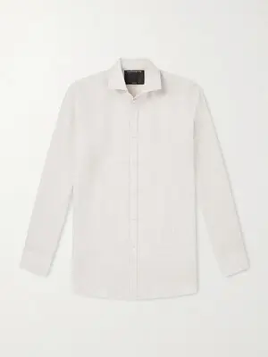 FAVOURBROOK Bridford Cutaway-collar Linen Shirt - Gray