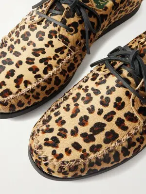 VINNY'S Boatman Leopard-print Boat Shoes