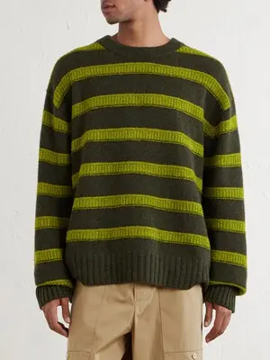 THE ELDER STATESMAN Ridgeline Striped Cashmere-blend Sweater