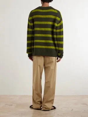 THE ELDER STATESMAN Ridgeline Striped Cashmere-blend Sweater