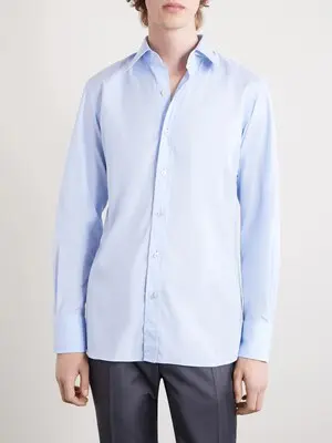 TOM FORD Cotton-poplin Shirt - Blue