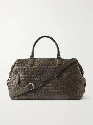 Officine Creative Armour 019' Woven Leather Weekend Bag - Brown