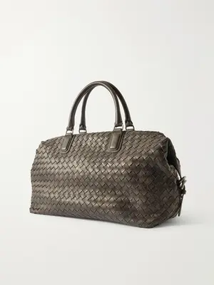 Officine Creative Armour 019' Woven Leather Weekend Bag - Brown
