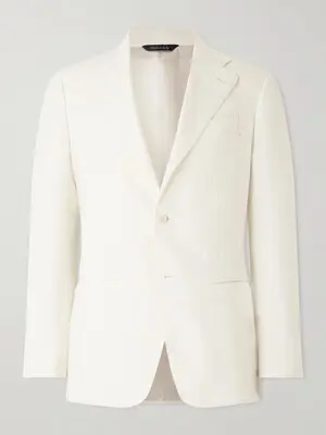 SAMAN AMEL Linen Suit Jacket - Neutrals