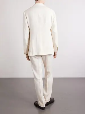 SAMAN AMEL Linen Suit Jacket - Neutrals