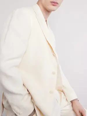 SAMAN AMEL Linen Suit Jacket - Neutrals