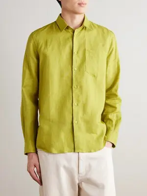 Vilebrequin Caroubis Linen Shirt - Green