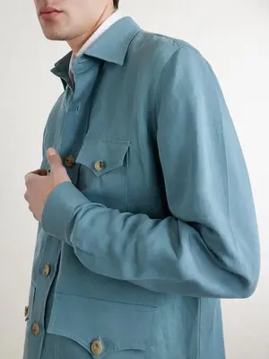 Rubinacci Safari Overshirt - Blue
