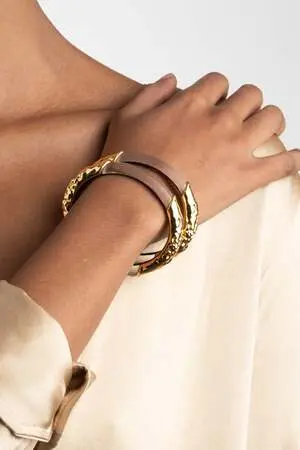 Alexis Bittar Lucite Brutalist Bangle Bracelet - Black