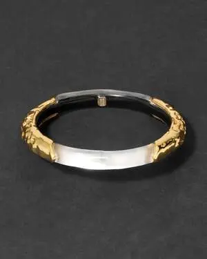 Alexis Bittar Lucite Brutalist Bangle Bracelet - Silver