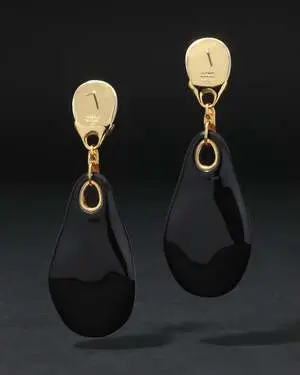 Alexis Bittar Lucite Brutalist Large Drop Post Earrings