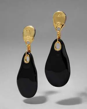 Alexis Bittar Lucite Brutalist Large Drop Post Earrings - Warm Grey