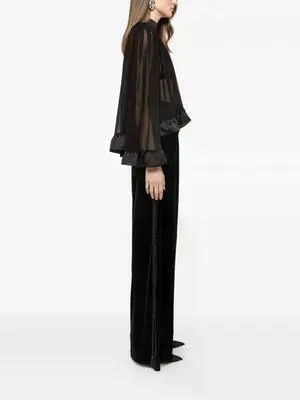 NISSA Ruffle-trim Chiffon Top