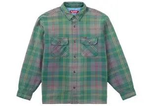 Supreme Quilted Lined Flannel Snap Shirt - Green