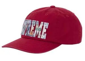 Supreme Embroidered Money Logo 6-panel Cap - Red