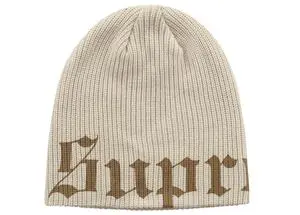 Supreme Old English Printed Beanie - Brown