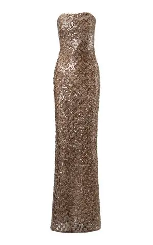 LA FUORI Scales Of Gold Column Dress