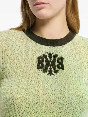 BARRIE B-logo Cashmere Top - Green
