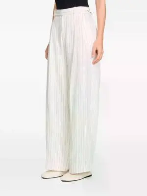 Sandro Belted Striped Wide-leg Trousers