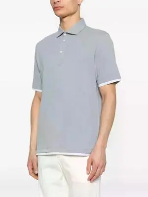 Brunello Cucinelli Buttoned Short-sleeve Polo Shirt - Blue