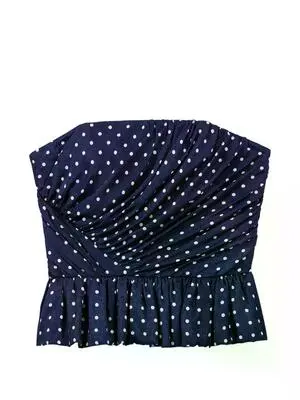 Maje Polka-dot Strapless Blouse - Blue
