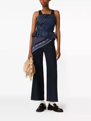 Maje Polka-dot Strapless Blouse - Blue