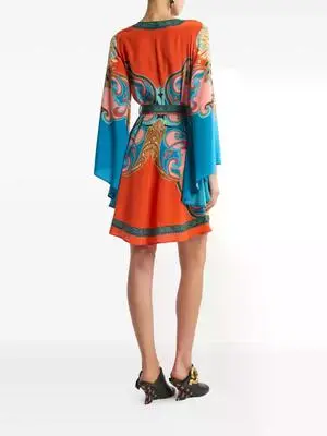 Etro Placed-print Belted Mini Dress