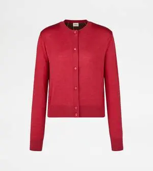 TOD'S Silk Blend Cardigan - Red