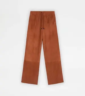 TOD'S Pashmy Suede Relaxed-fit Pants - Orange