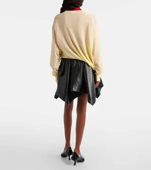 Loewe Double L Belted Leather Miniskirt