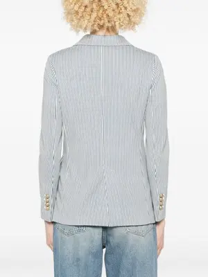 CIRCOLO 1901 Striped Double-breasted Jacket - Blue