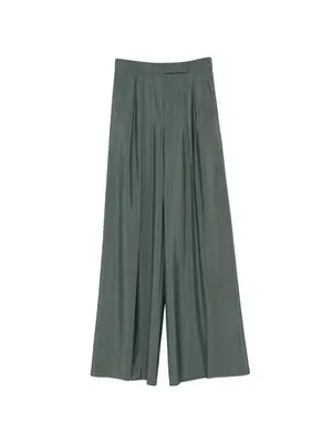 Max Mara Wool Wide-leg Trousers - Green