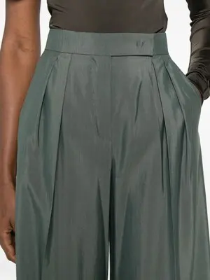 Max Mara Wool Wide-leg Trousers - Green