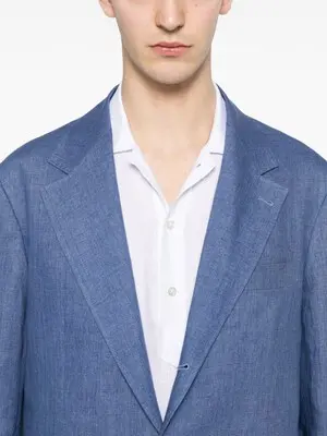 Brunello Cucinelli Linen Single-breasted Suit - Blue